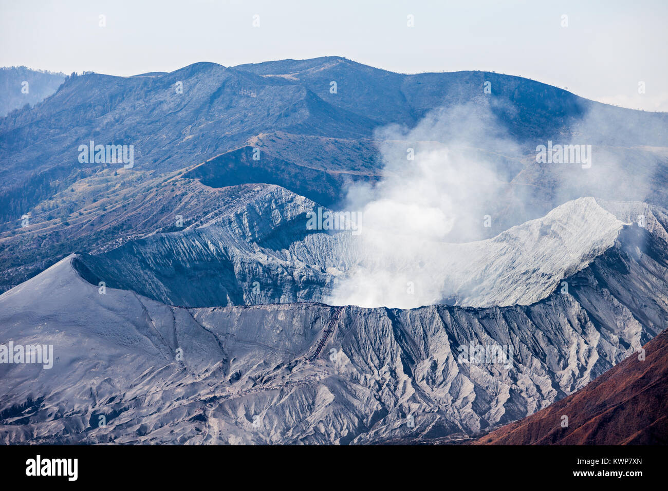 Crater of Bromo volcano, Java island, Indonesia Stock Photo - Alamy