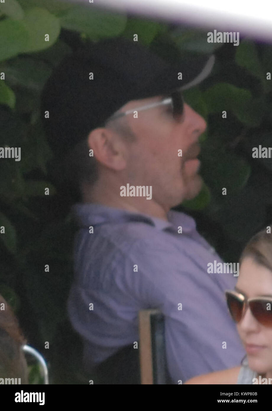MIAMI BEACH, FL - JUNE 27: U2's The Edge enjoys a lunch in southbeach ...