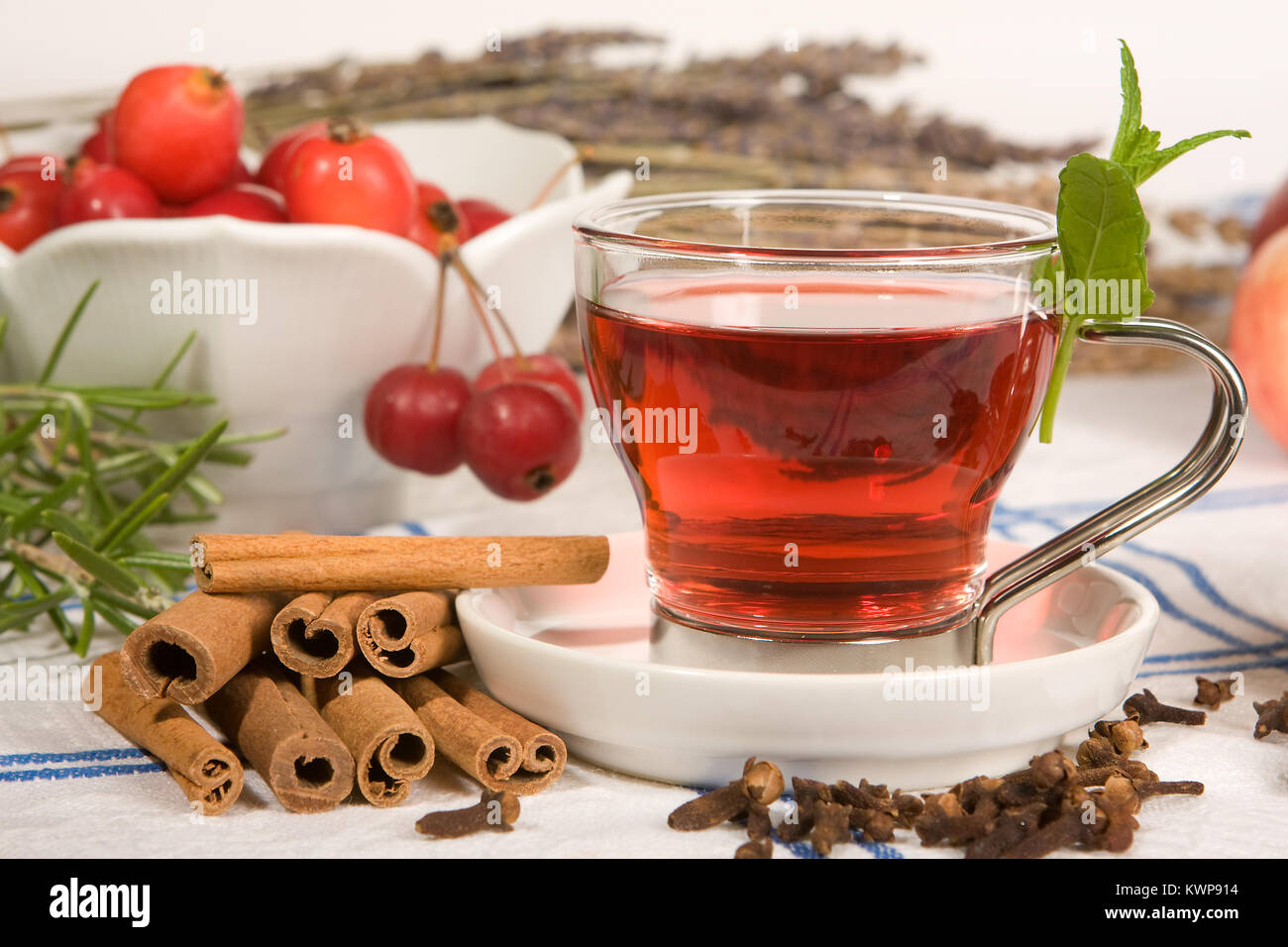 Tea, herbs, cinnamon, rose hip and star anise Stock Photo - Alamy