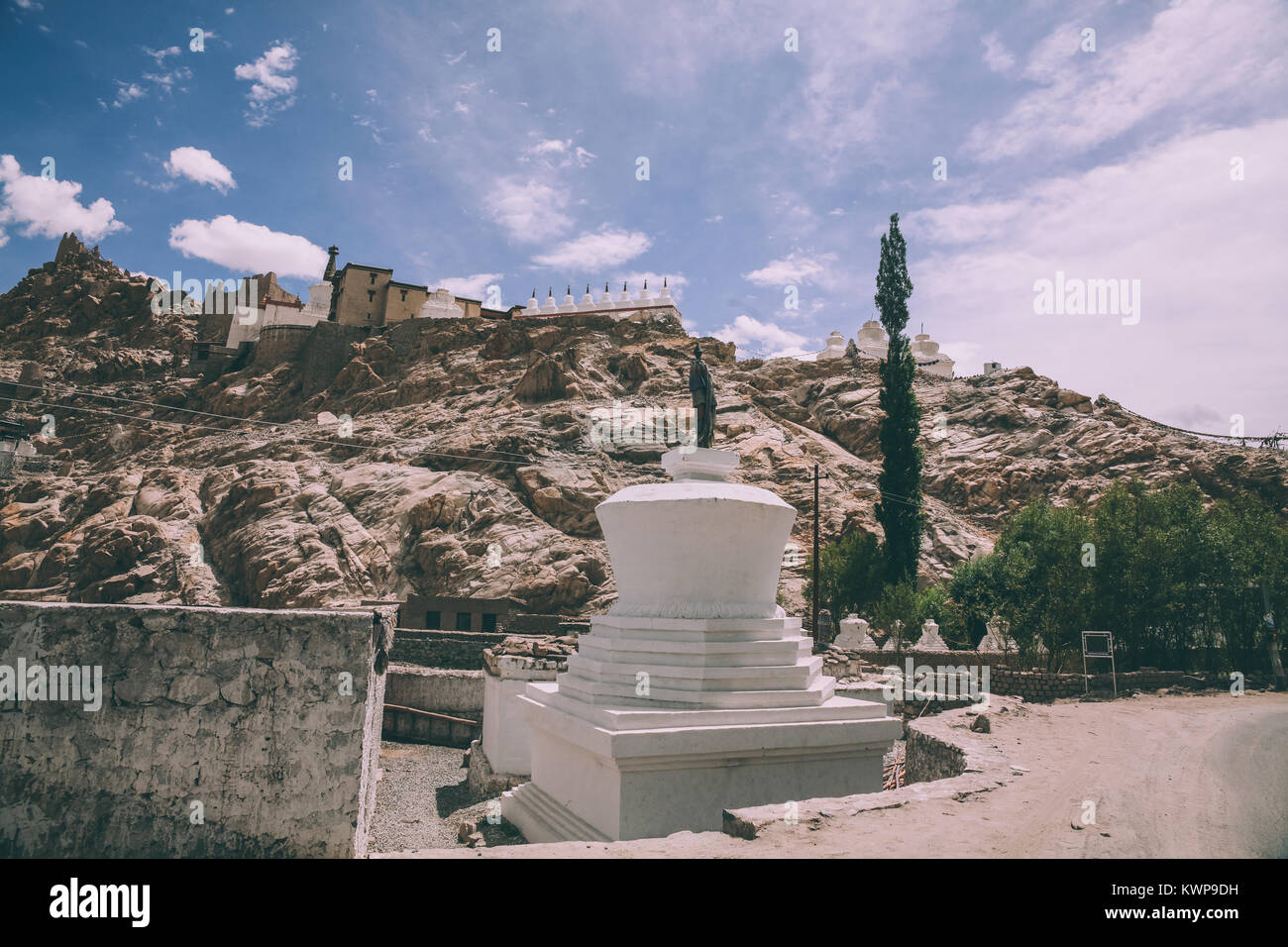 traditional white stupa in Leh, Indian Himalayas Stock Photo - Alamy
