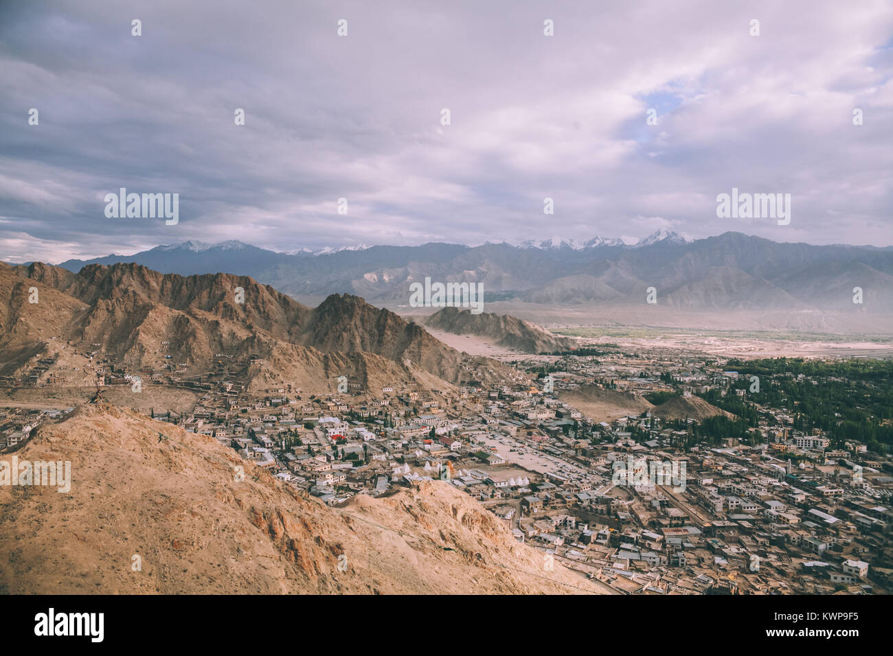 old medieval town cityscape in Indian Himalayas Stock Photo - Alamy
