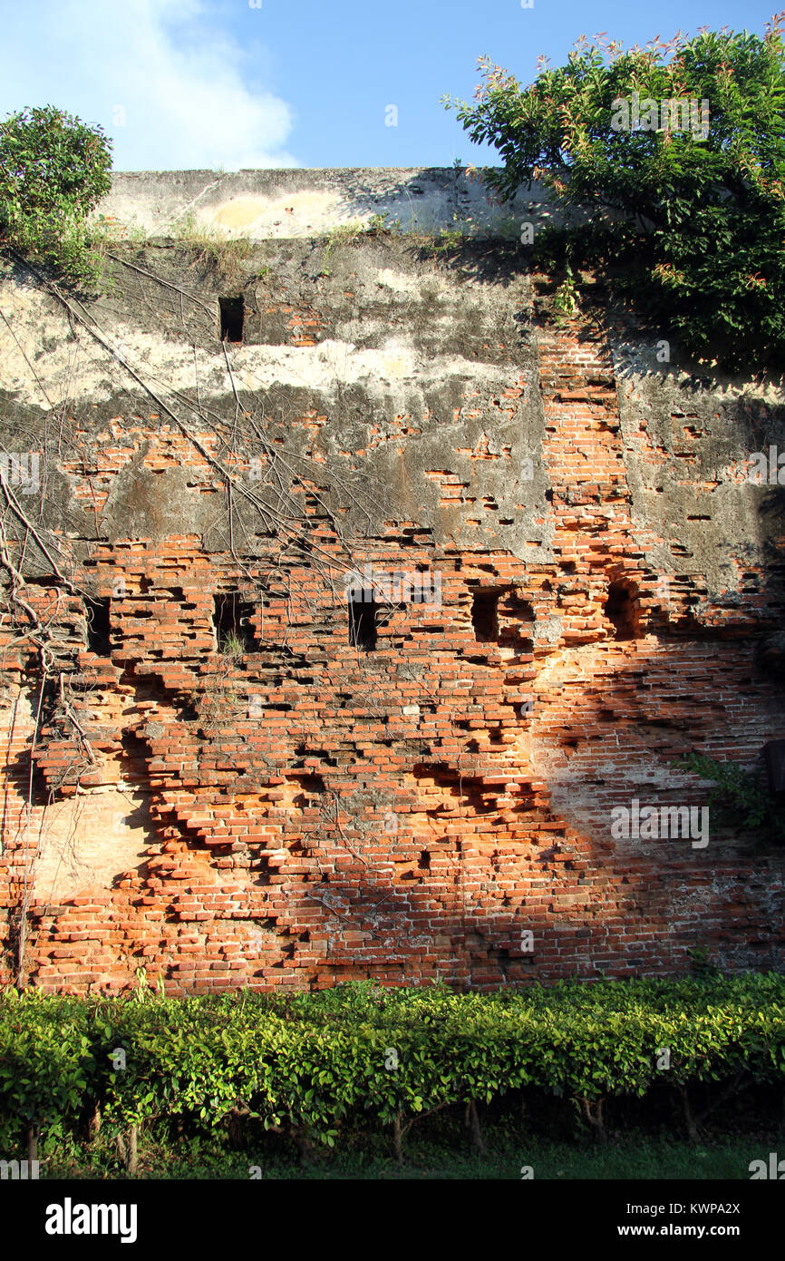 Old red brick wall of Anping fort in Tainan, Taiwan Stock Photo - Alamy