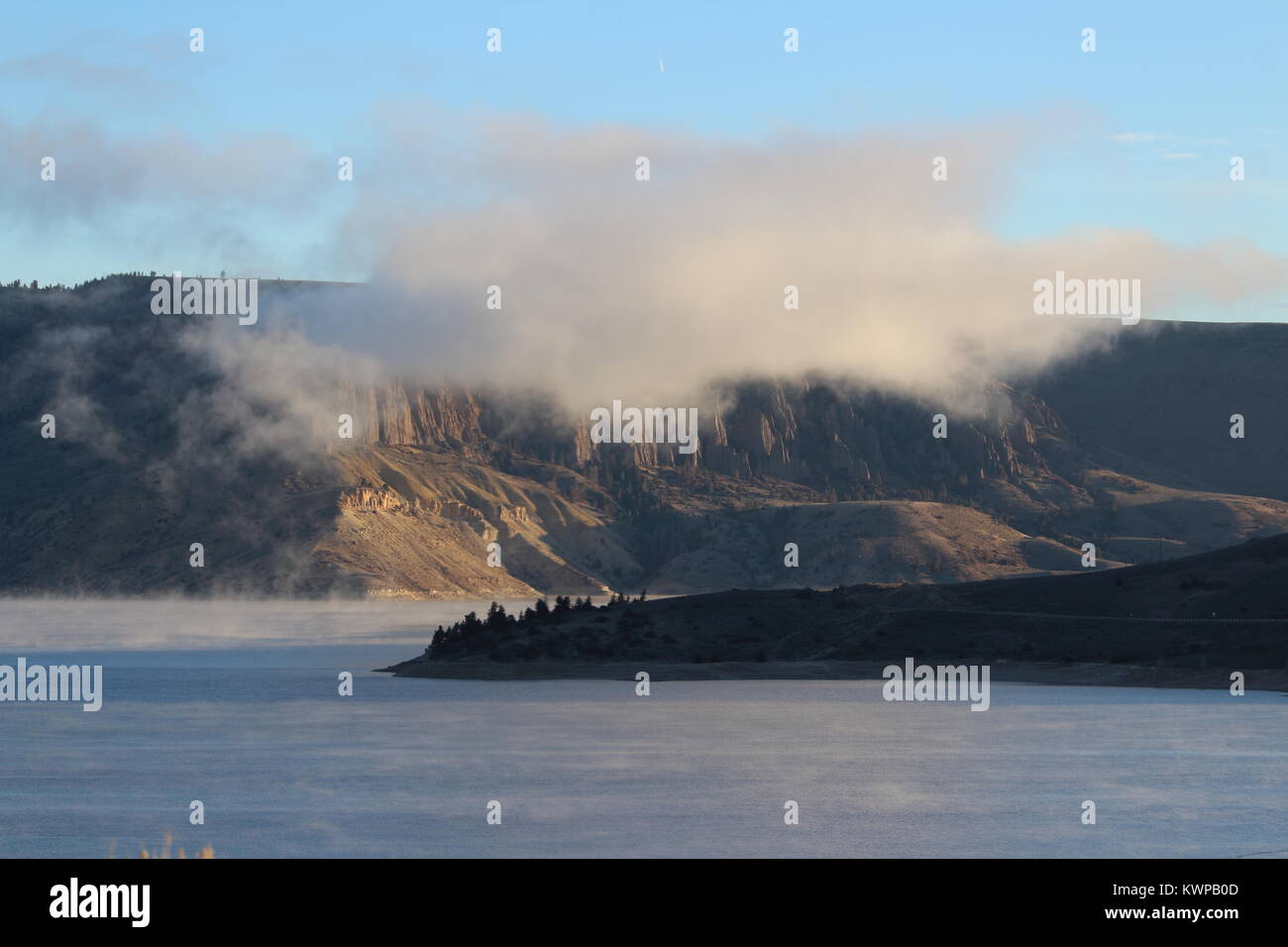 Mist over Blue Mesa Reservoir, Colorado Stock Photo - Alamy