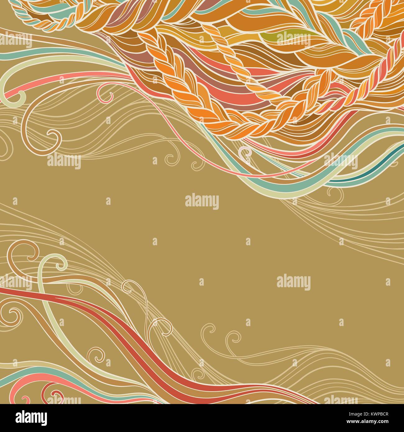 braid hair vector pattern on brown background Stock Vector Image & Art ...