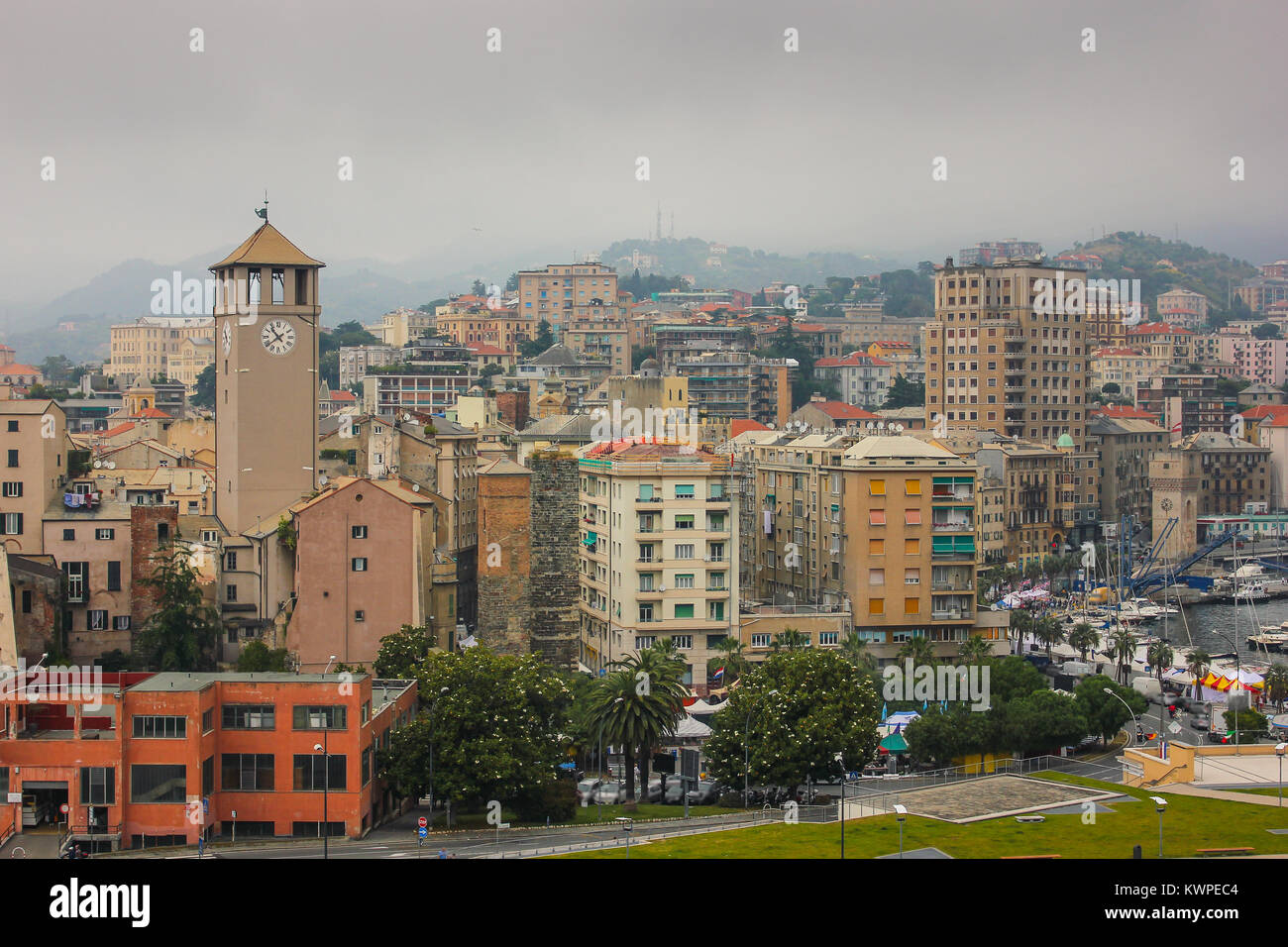 Savona viewed from the Priamar fortress, Liguria, Italy Stock Photo - Alamy