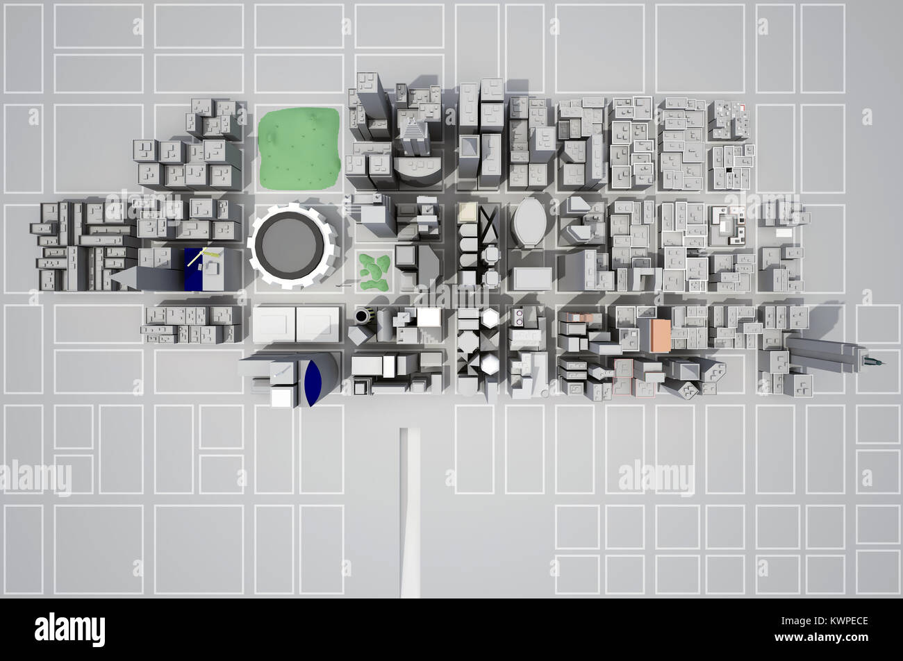 construction of a new city from above view. 3d rendering Stock Photo ...