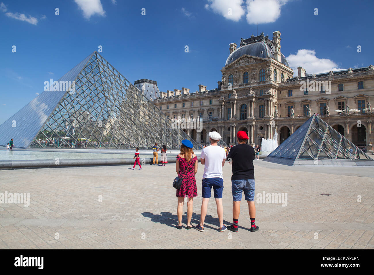 Louvre pyramid top view hi-res stock photography and images - Alamy