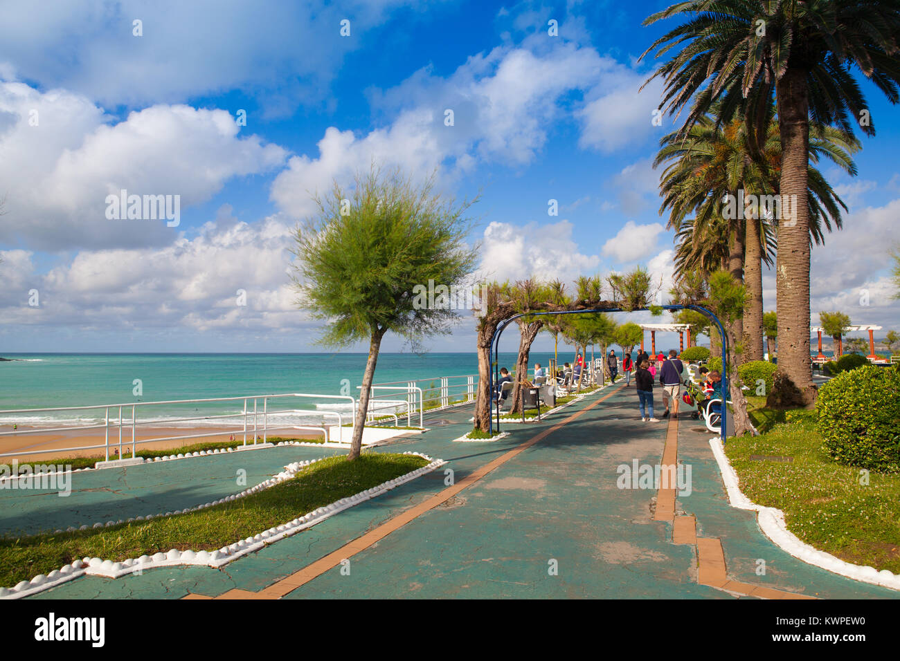 Santander,Spain - July 1, 2017: El Sardinero waterfront promenade and ...