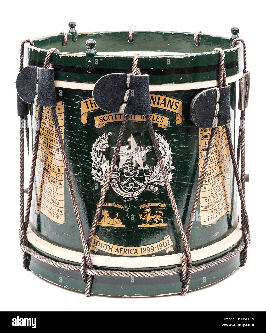 Side drum of The Cameronians (Scottish Rifles) Regiment Stock Photo - Alamy