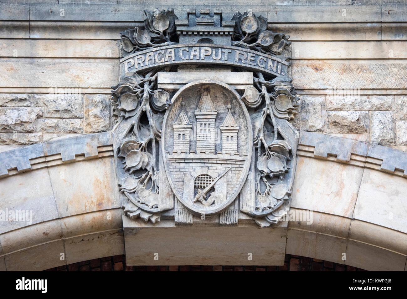 The Coat of Arms for the city of Prague, beautifully sculpted on the ...