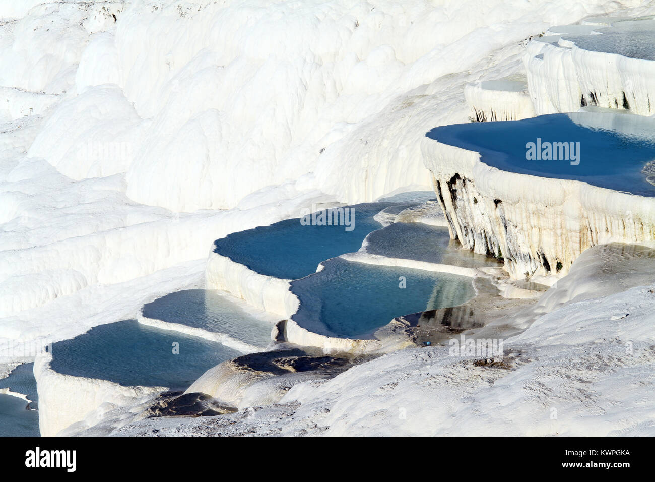 Blue water in pools in Pamukkale, Turkey Stock Photo - Alamy