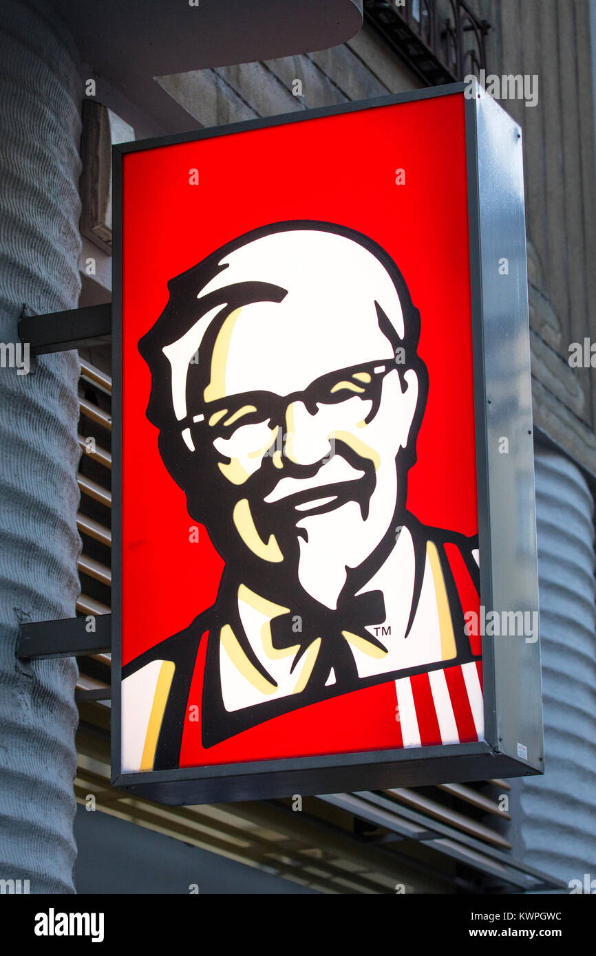 PRAGUE, CZECH REPUBLIC - DECEMBER 23RD 2017: A Kentucky Fried Chicken ...