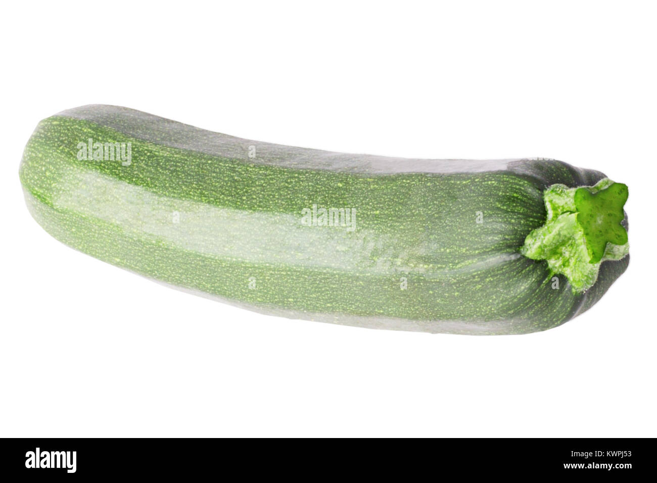 Isolated zucchini. One courgette isolated on white background with ...