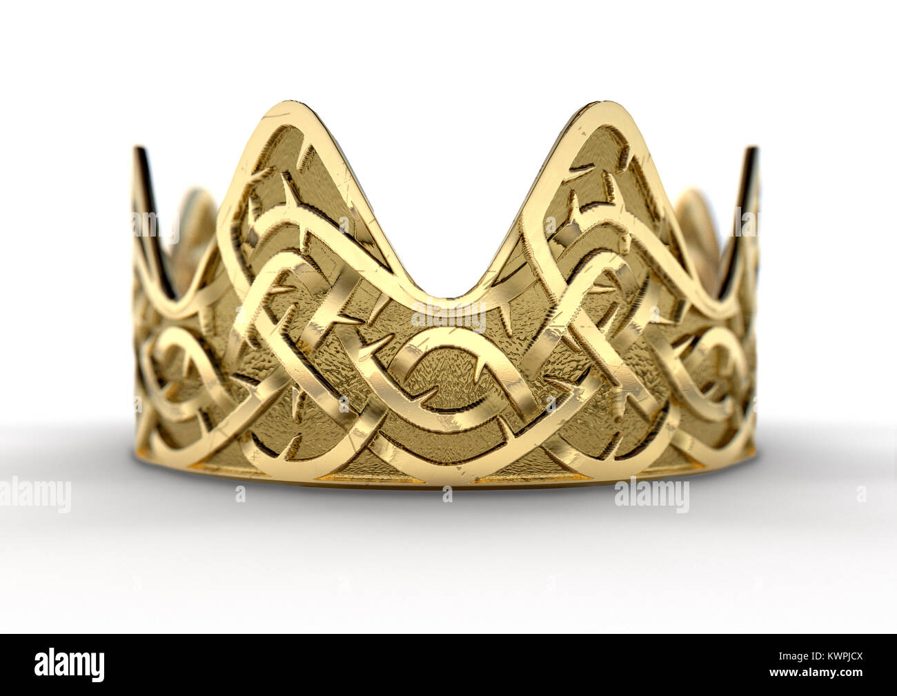 A religious crucifixion concept of a golden royal crown with a stylized ...