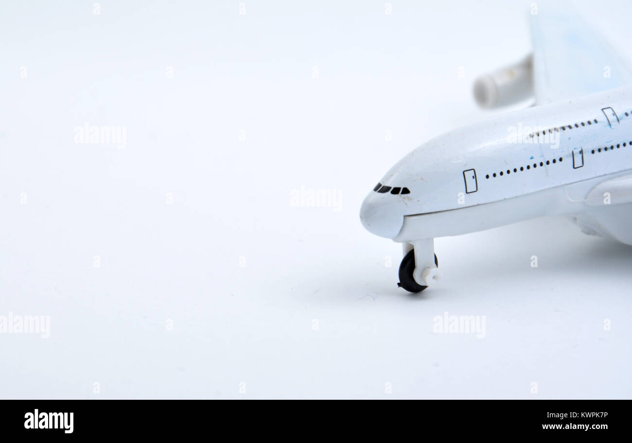 Plane plastic toy isolated on white background Stock Photo - Alamy