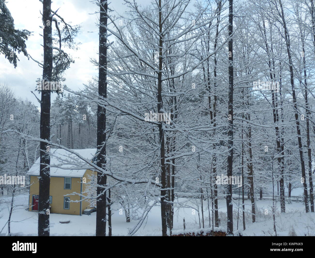 House after snow blizzard Stock Photo - Alamy