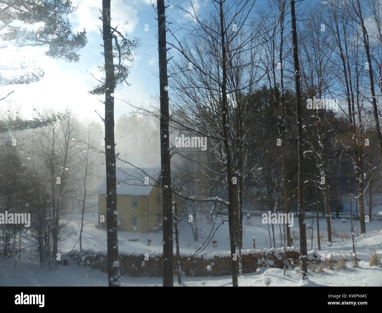 House after snow blizzard Stock Photo - Alamy