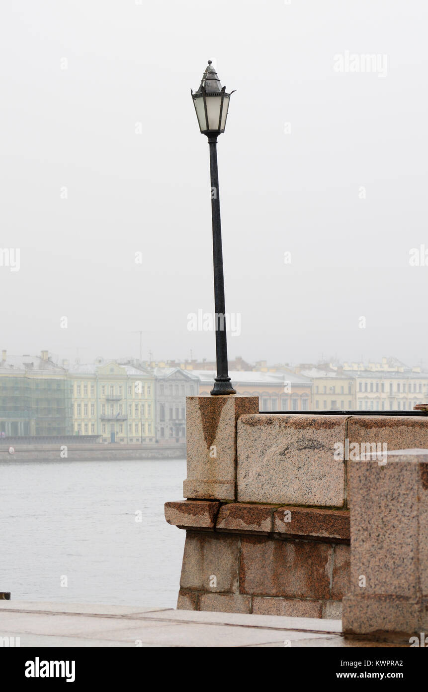 Neva embankment covered with granite stones Stock Photo - Alamy