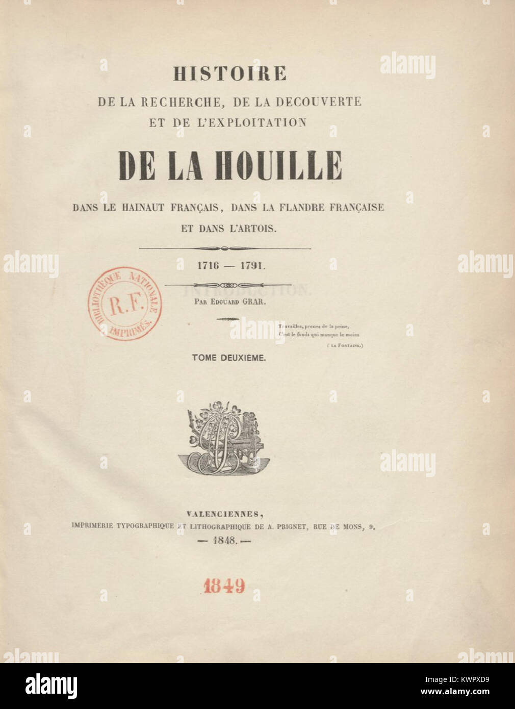 Édouard Grar’s 1848 volume documents the history of coal discovery and ...