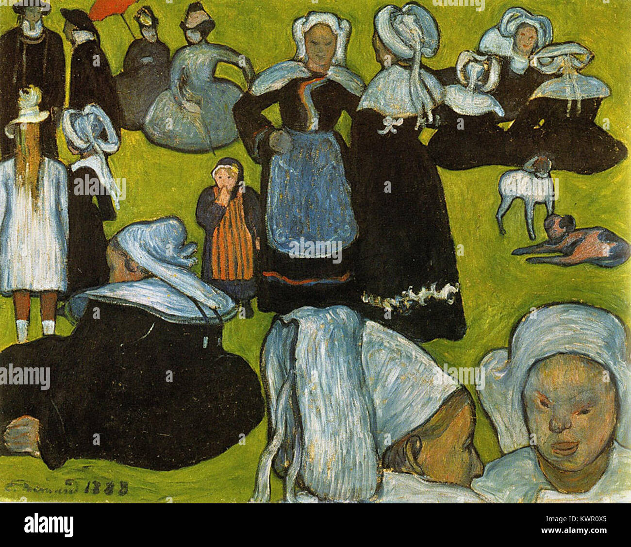 Self portrait with portrait of emile bernard paul gauguin hi-res stock ...