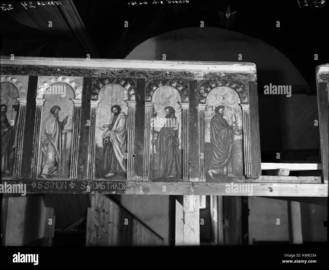 A photograph of Öckerö Old Church, located in Sweden, showing its ...