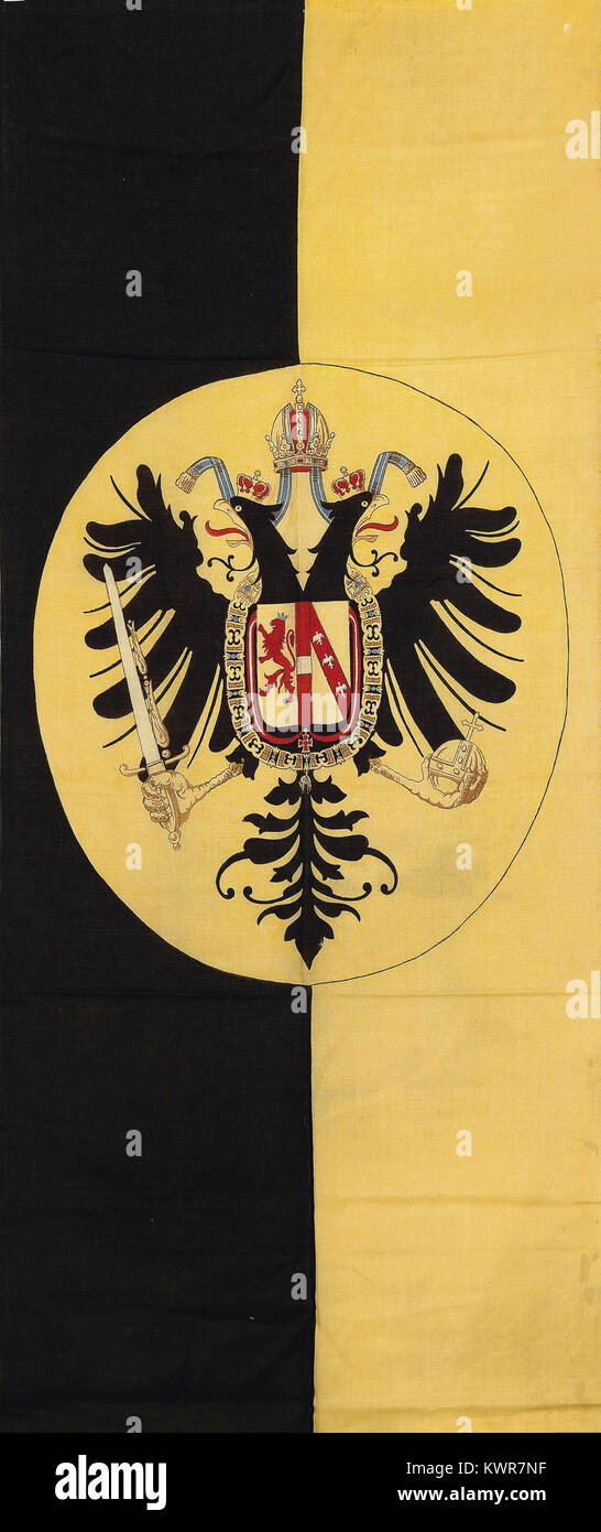 The Austrian decoration flag features a red and white color scheme ...