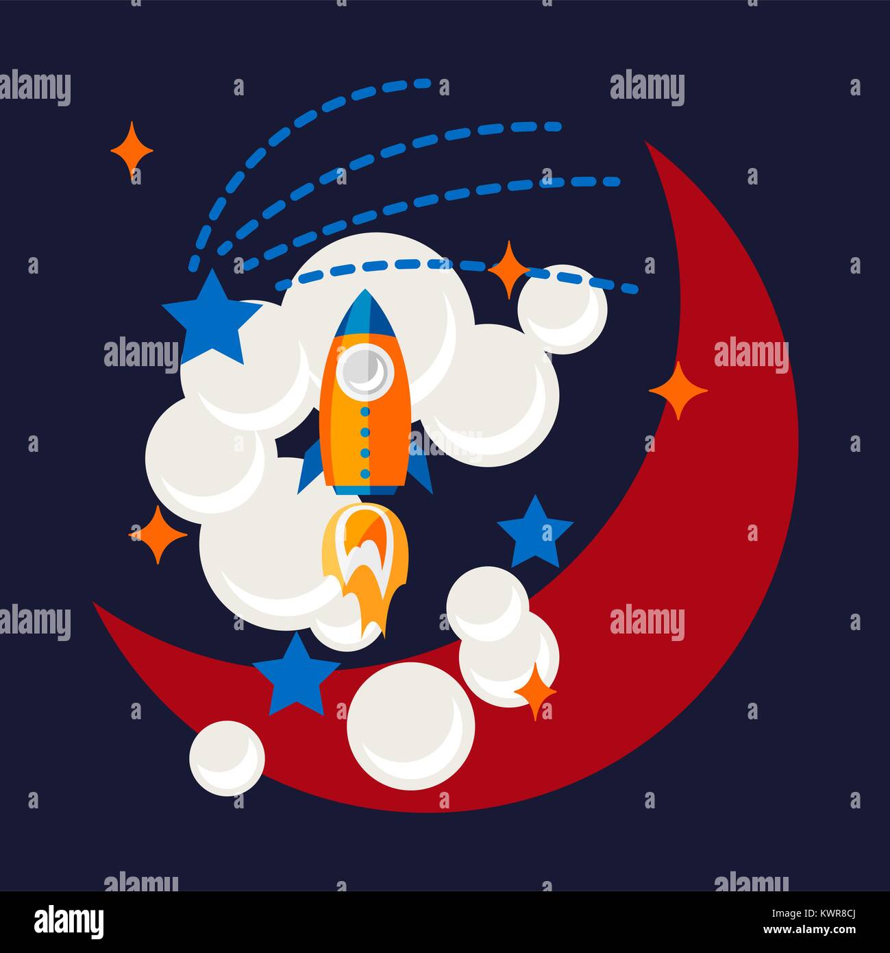 Rocket in space seamless Stock Vector Images - Alamy