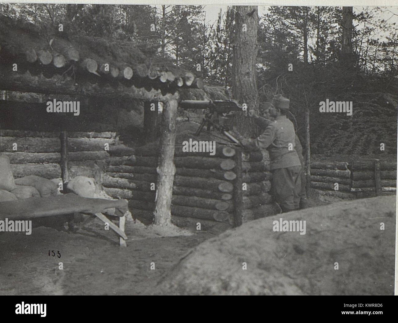 Historical wartime photograph depicting the eastern Galizia front line ...