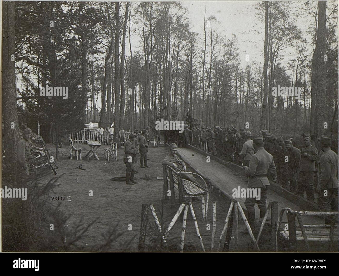 A photograph of a military position in Galuzia, showing infantry ...