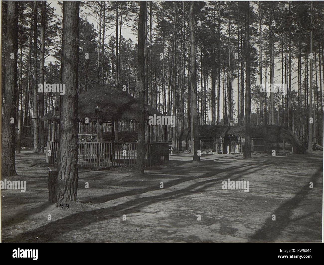 A historical photograph of a military position in Galuzia, taken in ...