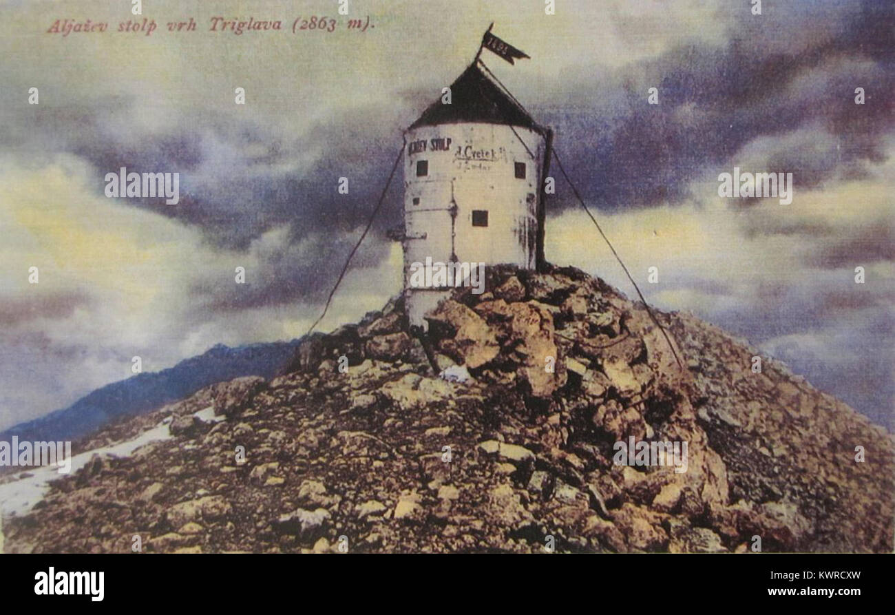 A postcard of the Aljazevega Tower, showcasing its historical and ...