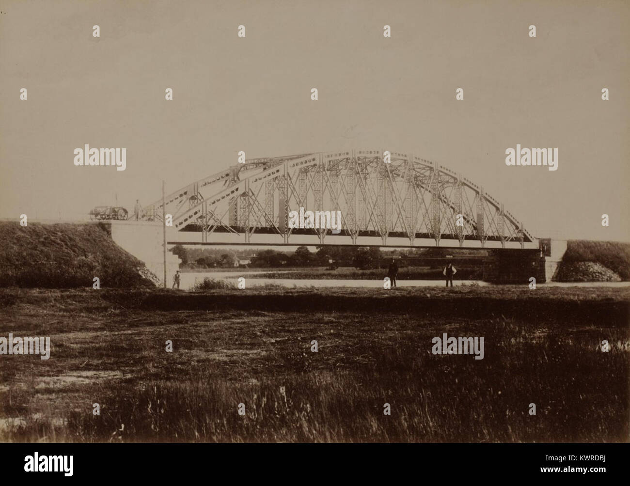 The Raudteesild Railway Bridge spans the Jugla River, serving as an ...