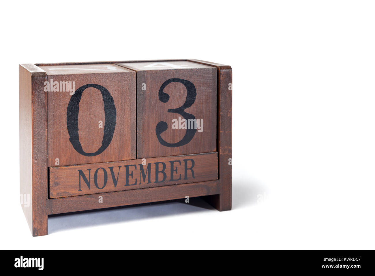 Wooden Perpetual Calendar set to November 3rd Stock Photo - Alamy