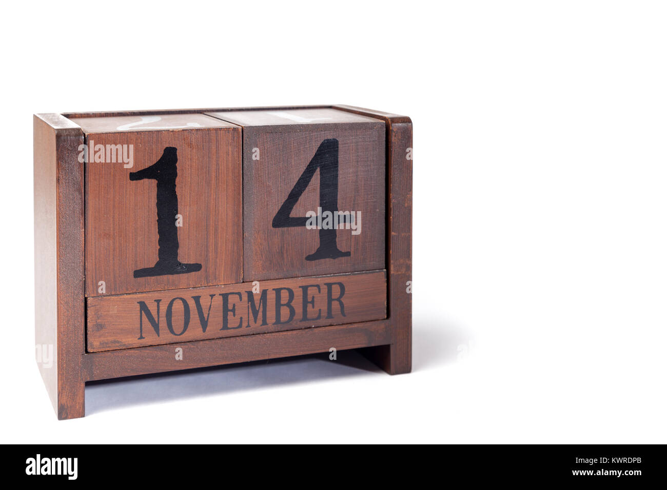 Wooden Perpetual Calendar set to November 14th Stock Photo - Alamy