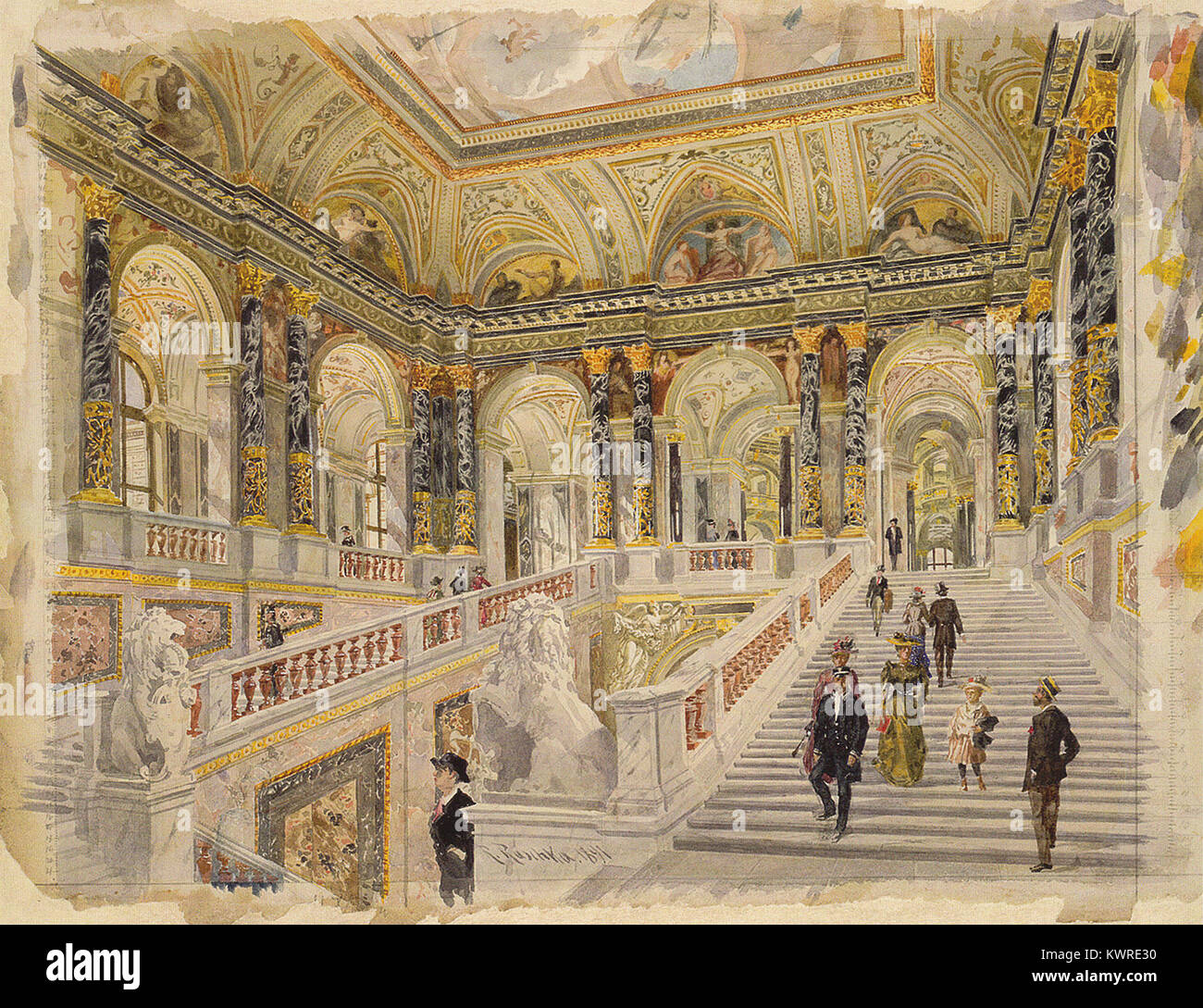 A photograph from 1891 showing the Raschka Staircase in the ...