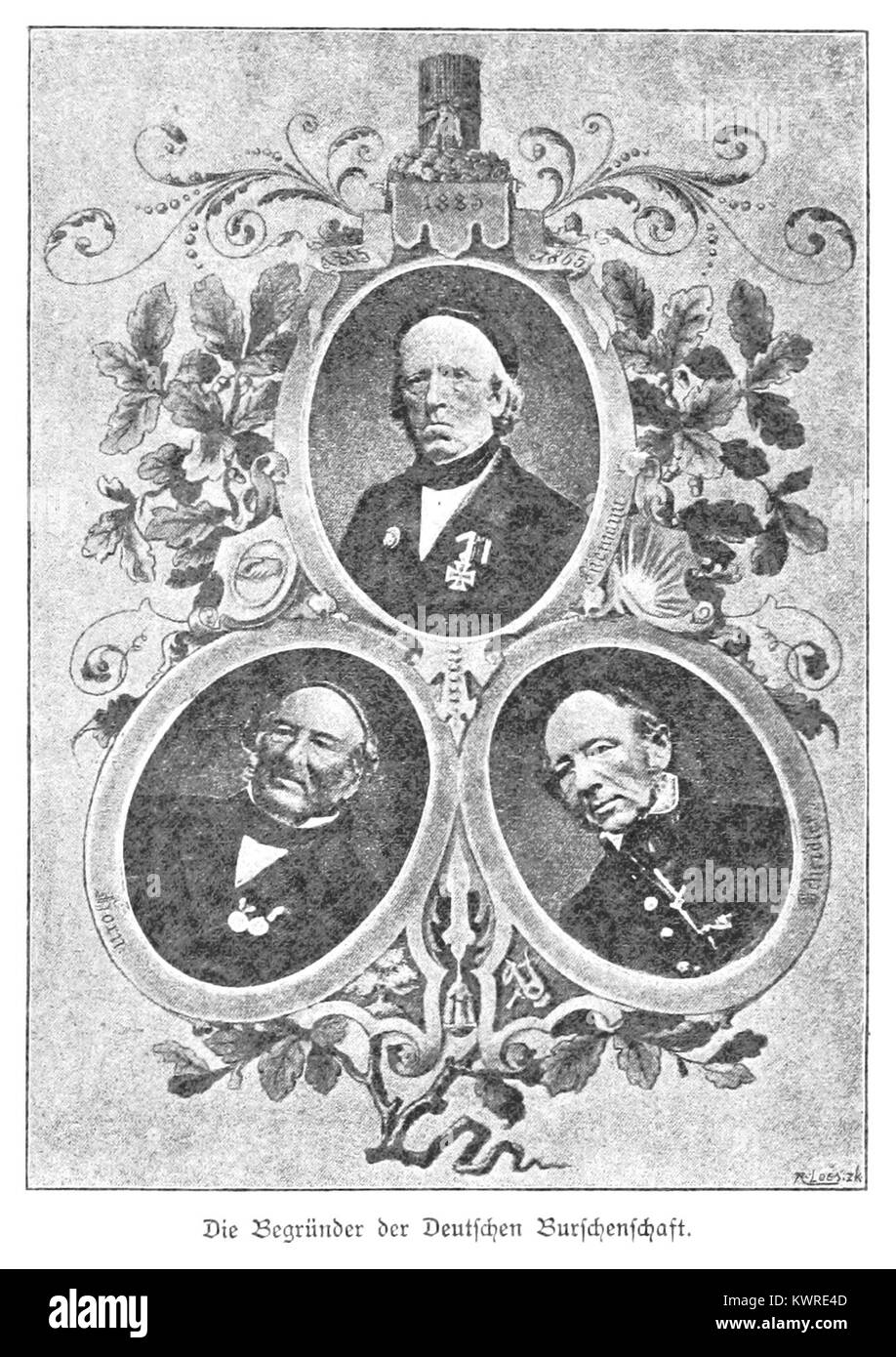 The reference to 'Begründer der deutschen Burschenschaften' highlights ...