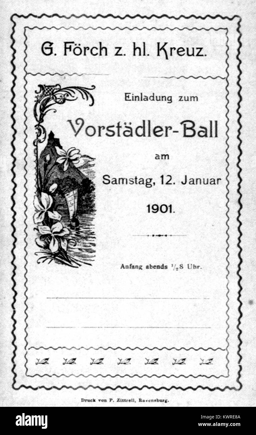The 1901 Vorstädler Ball during the Fastnacht carnival in Ravensburg ...