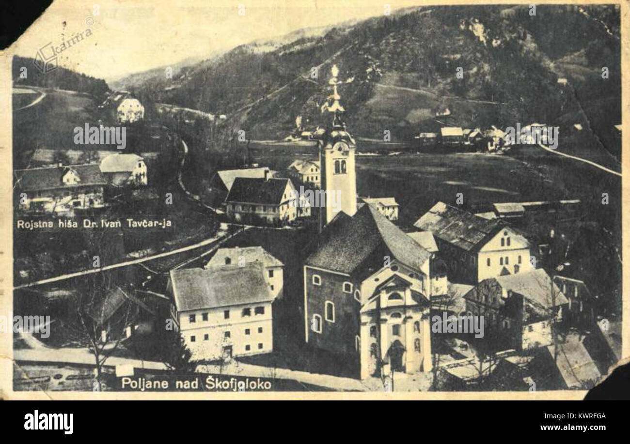 Razglednica Poljan nad Škofjo Loko is a postcard depicting the scenic ...