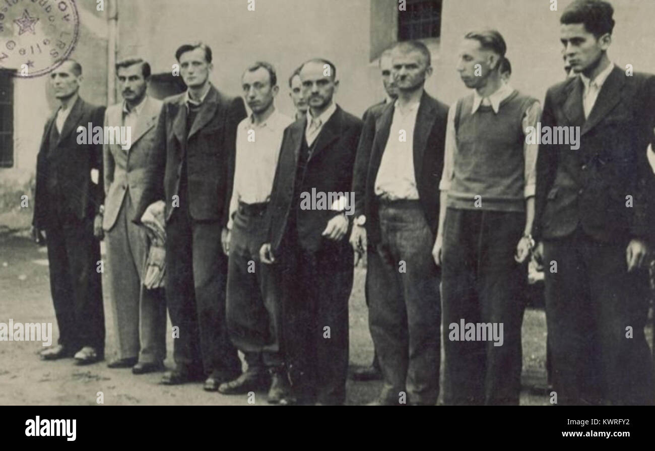 Photograph showing hostages being selected in the Stari Pisker prison ...