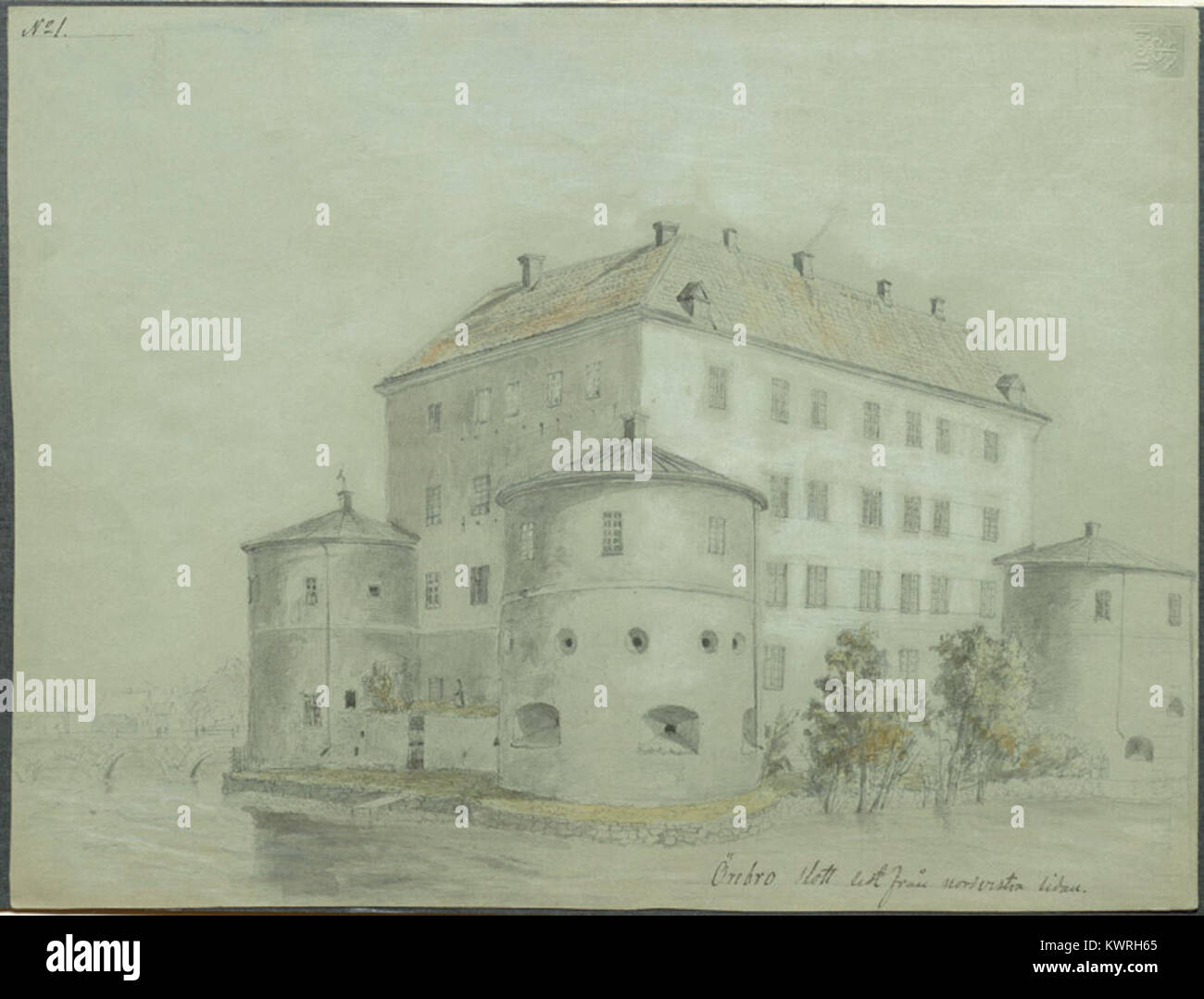 This image depicts Örebro Castle, located in Örebro, Sweden. The castle ...