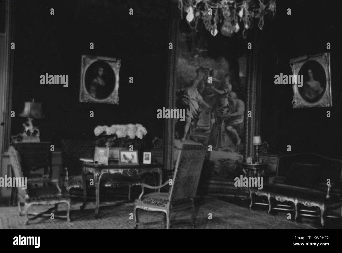 The Red Salon of the Raczynski Palace in Warsaw is a lavishly decorated ...