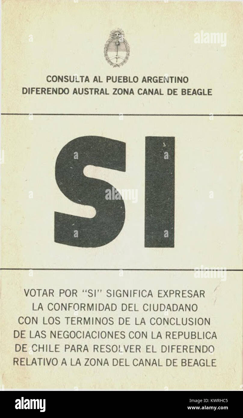 This document refers to a referendum on the Beagle Channel conflict ...