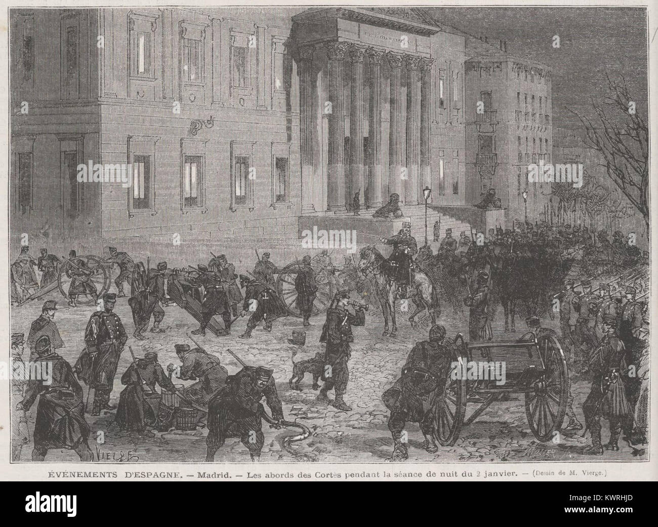 An illustration by Daniel Vierge depicting the surroundings of the ...