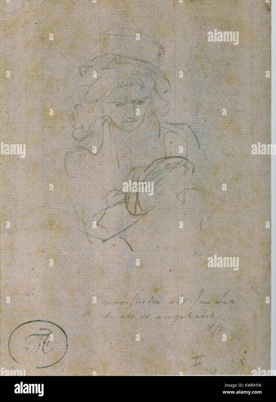 Rembrandt, Jan Six in hat, 1647 drawing Stock Photo - Alamy