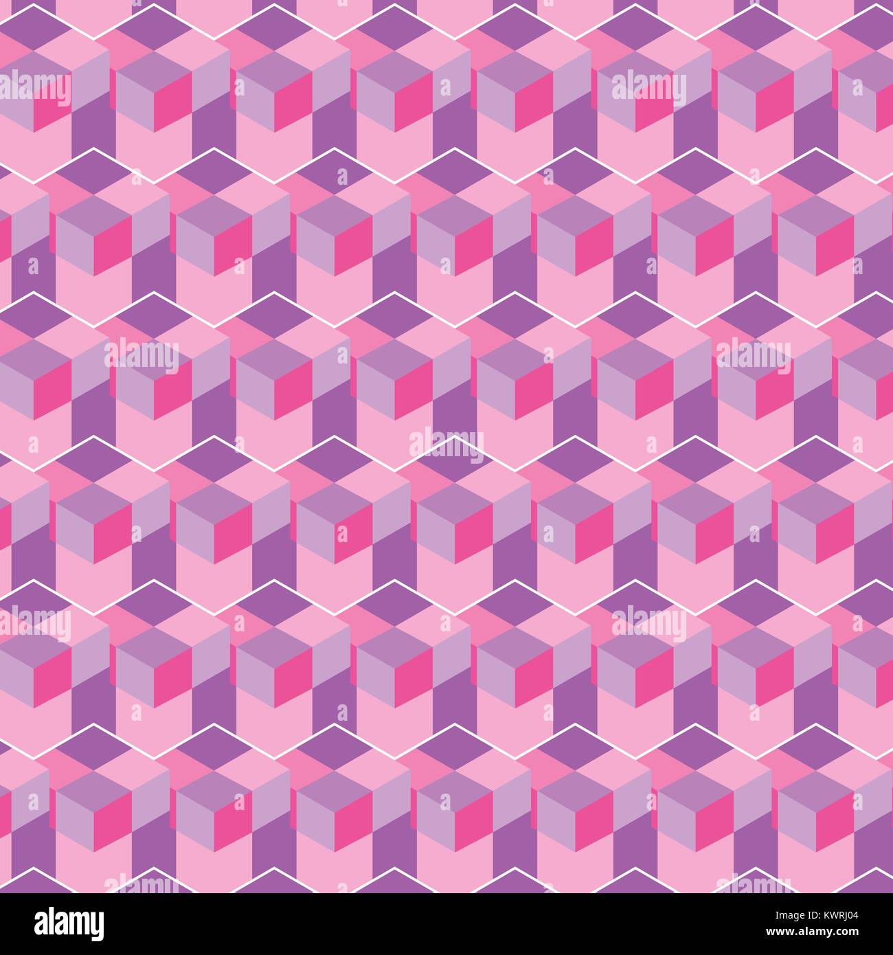 Seamless Abstract Cube Pattern Colorful Design Geometric 3d Vector
