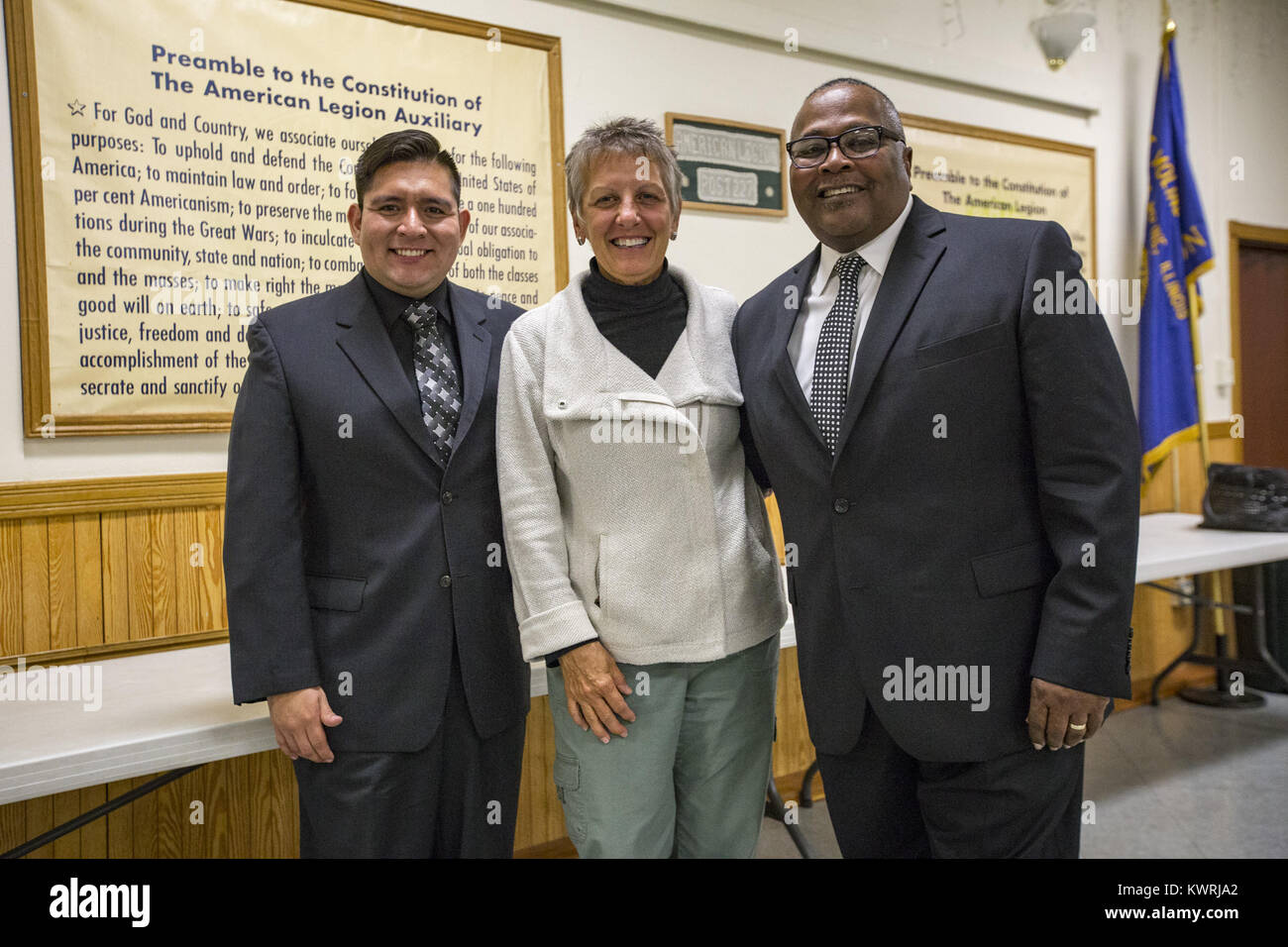 East Moline, Iowa, USA. 1st May, 2017. Mayor Reggie Freeman, Aldermen ...