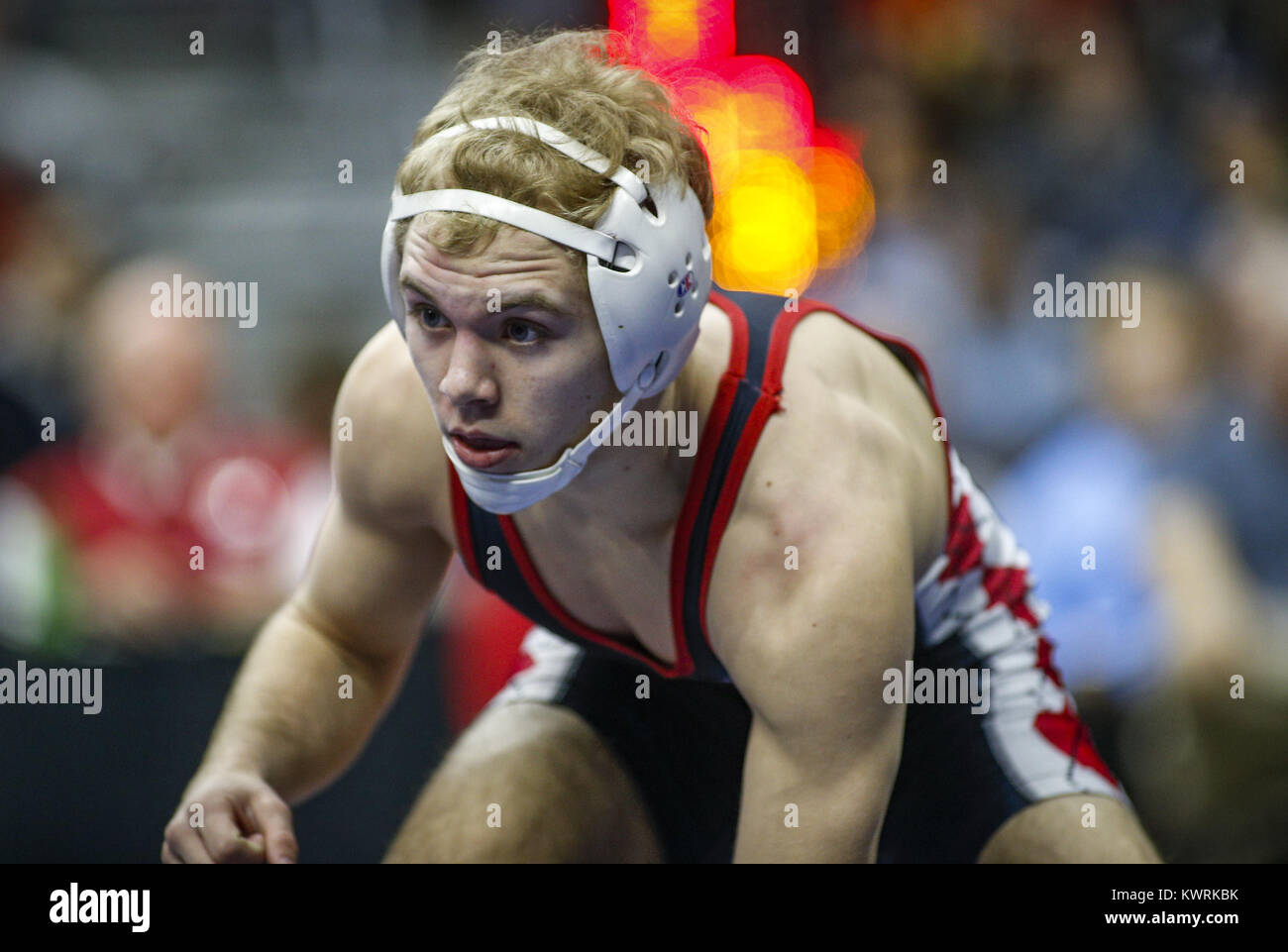 Des Moines, Iowa, USA. 18th Feb, 2017. Assumption's Matt Robertson ...