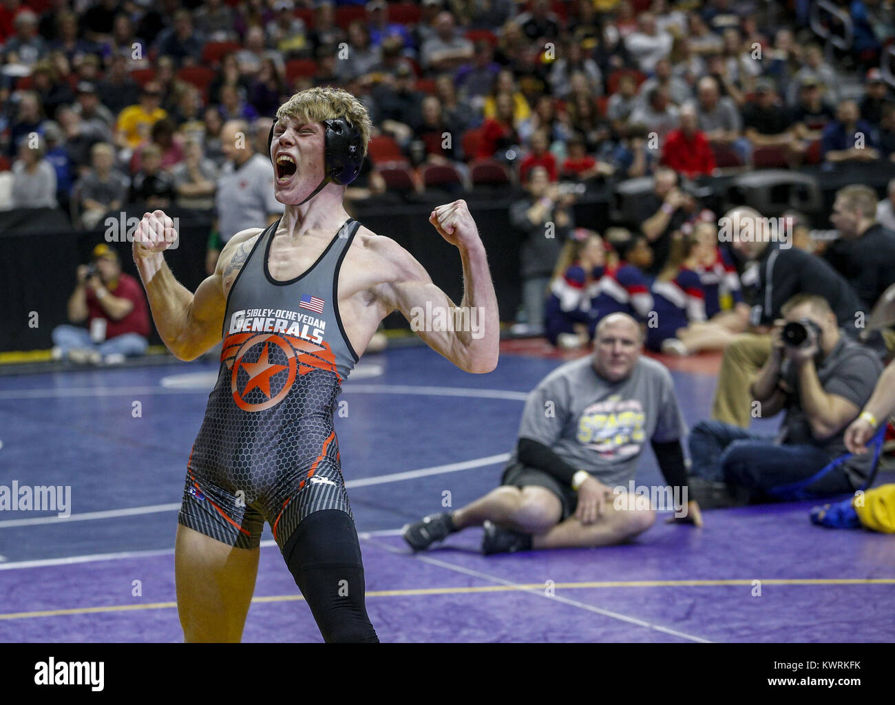 Des Moines, Iowa, USA. 17th Feb, 2017. Sibley-Ocheyedan's Dylan Schuck ...