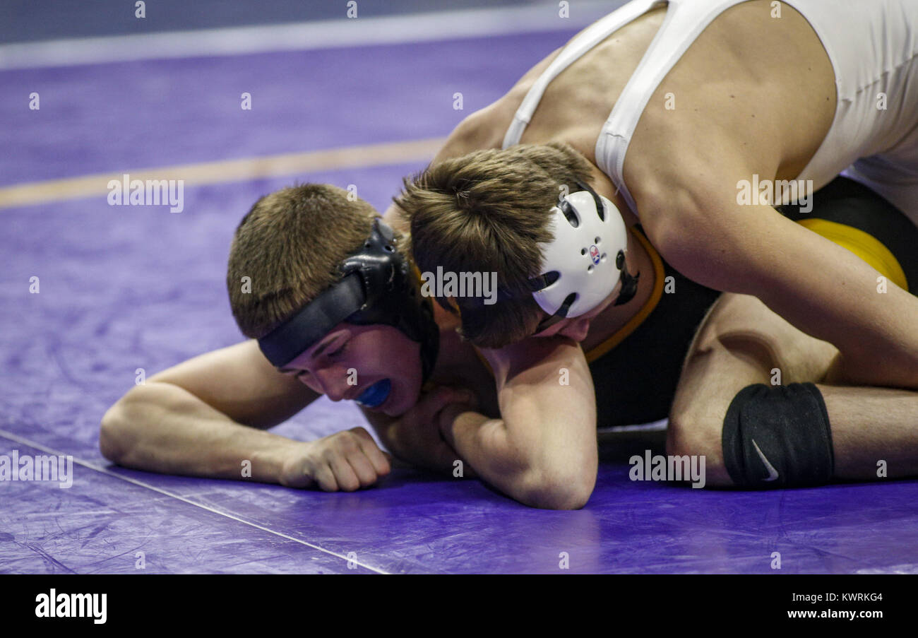 Des Moines, Iowa, USA. 17th Feb, 2017. Bettendorf's Will Jefferson ...