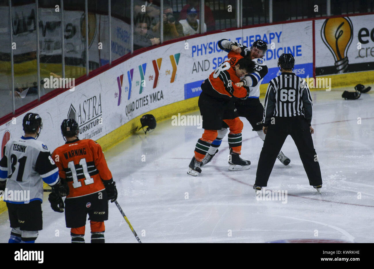 Moline, Iowa, USA. 26th Feb, 2017. Mallards defenseman Andrew ...